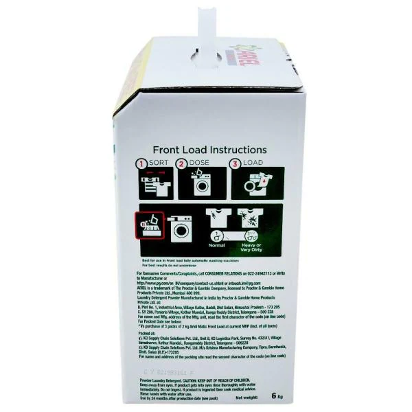 Ariel Matic Front Load Detergent Powder 4 kg (Get Extra 2 kg Free ...