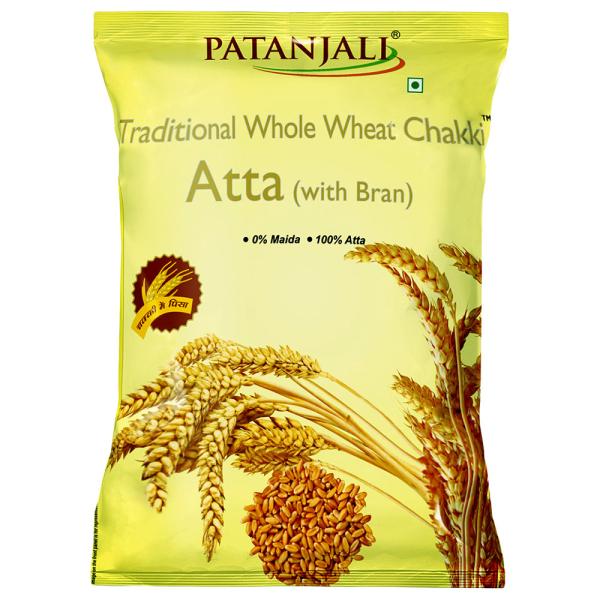 Patanjali Traditional Chakki Whole Wheat Atta with Bran 1 kg - JioMart