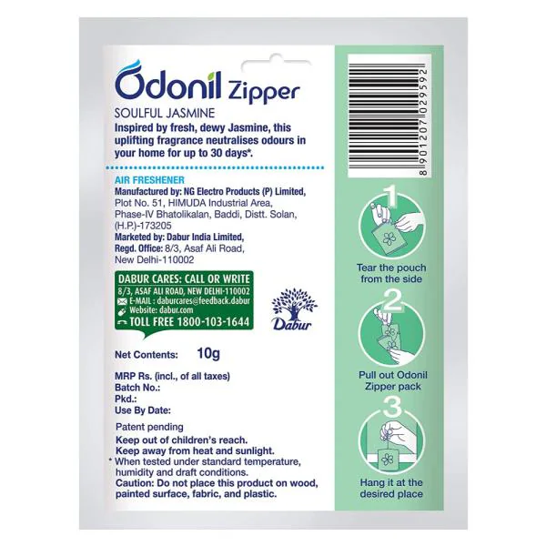 Odonil Zipper Soulful Jasmine Air Freshener 10 g - JioMart