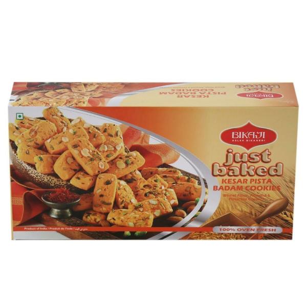 Bikaji Just Baked Kesar Pista Badam Cookies 400 g - JioMart