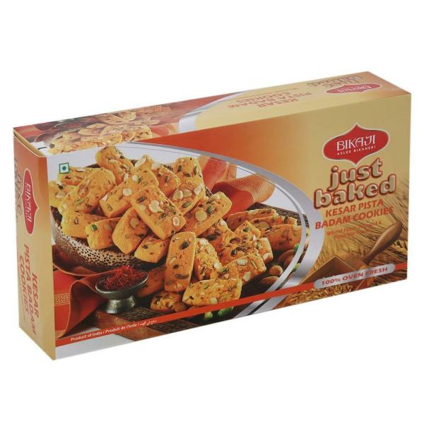 Bikaji Just Baked Kesar Pista Badam Cookies 400 g - JioMart