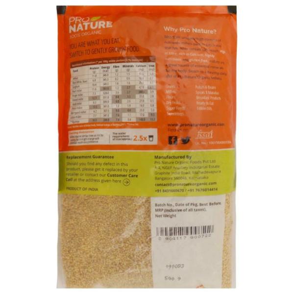 Pro Nature Organic Foxtail Millet 500 g - JioMart