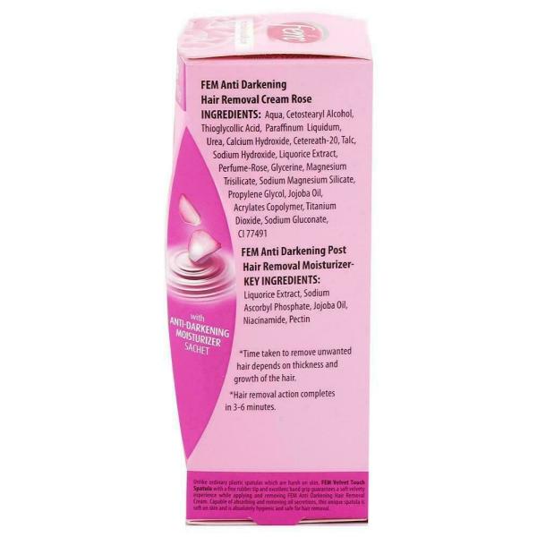 Fem Rose Anti Darkening Hair Removal Cream 40 g (With Anti Darkening ...