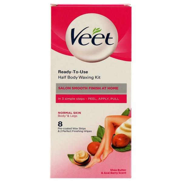 Veet Ready-to-Use Half Body Waxing Kit for Normal Skin 8 pcs - JioMart
