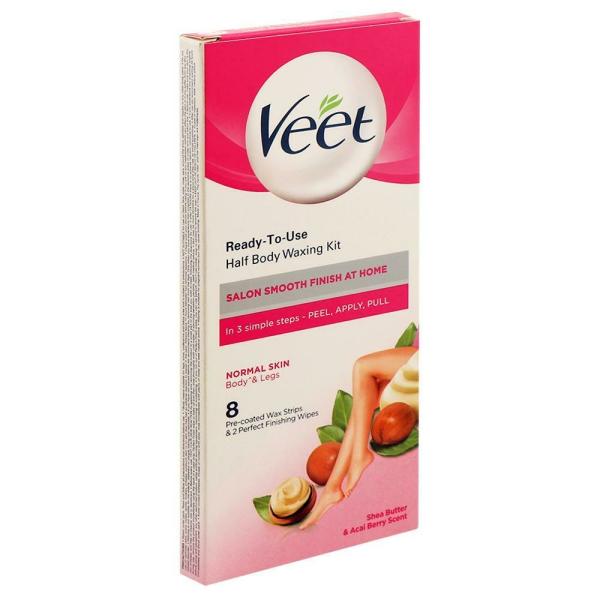 Veet Ready-to-Use Half Body Waxing Kit for Normal Skin 8 pcs - JioMart