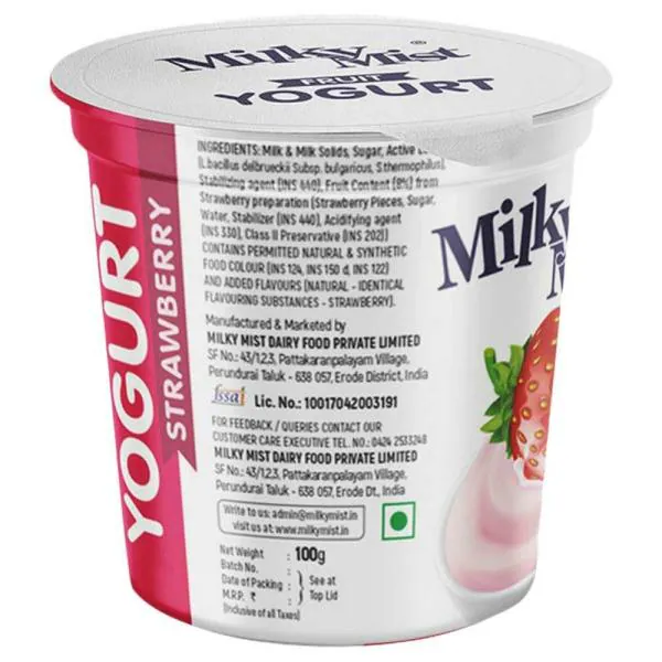 Milky Mist Strawberry Fruit Yogurt 100 g (Cup) - JioMart