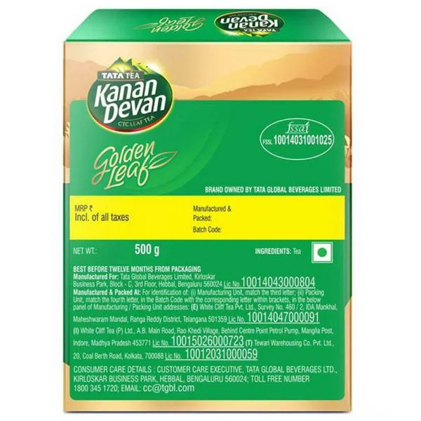 Tata Kanan Devan Golden Leaf Tea 500 g - JioMart