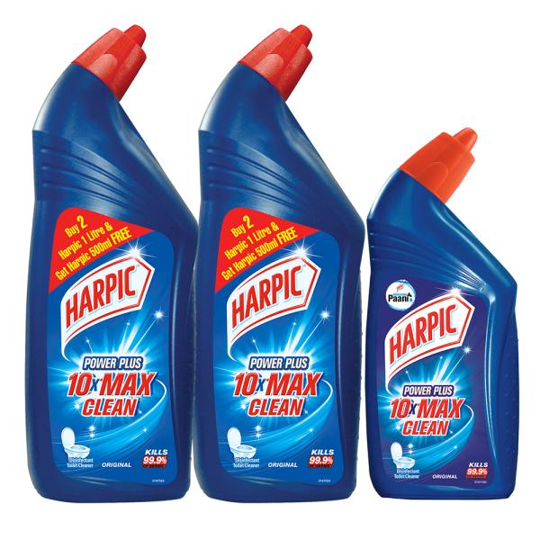 Harpic Power Plus Original Disinfectant Toilet Cleaner 1 L + 1 L (Get 500 ml Free) - JioMart