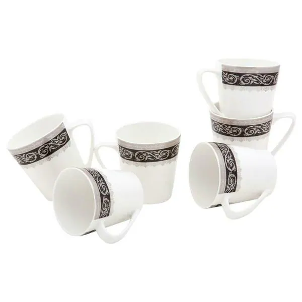 BP Bharat Platina Assorted Ceramic Coffee Mug 180 ml (Set of 6) - JioMart