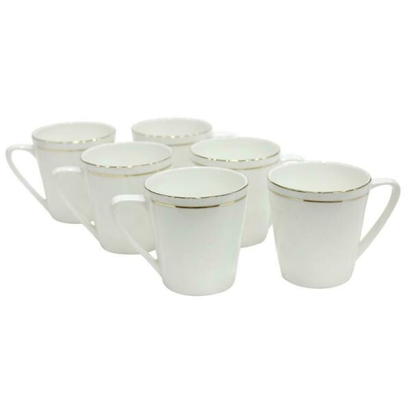 BP Bharat Goldline Assorted Ceramic Coffee Mug 180 ml (Set of 6) - JioMart