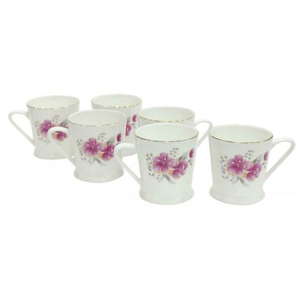 BP Bharat Flower and Goldline Assorted Ceramic Coffee Mug 180 ml (Set ...