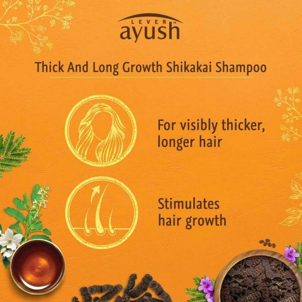 Ayush Thick & Long Growth Shikakai Shampoo with Shikakai ...