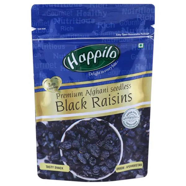Happilo Premium Seedless Afghani Black Raisins 250 g - JioMart
