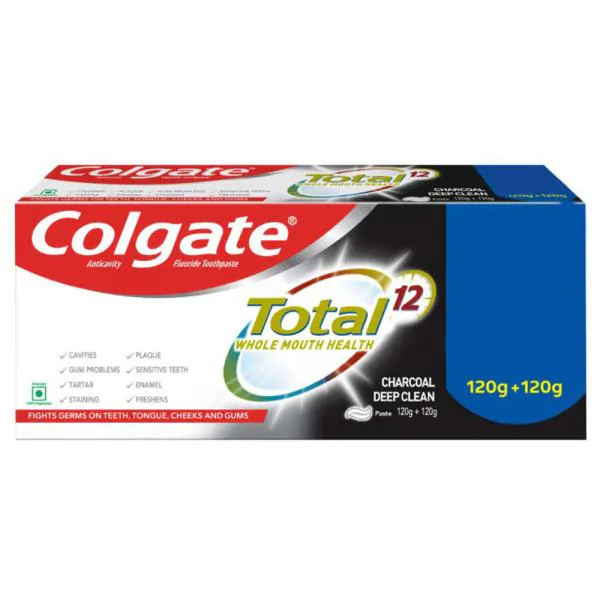 Colgate Total Charcoal Deep Clean Toothpaste 120 g (Pack of 2) - JioMart