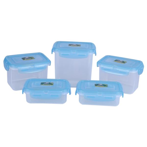 Polyset Super Locked Blue Rectangular Plastic Container (5 pcs) - JioMart