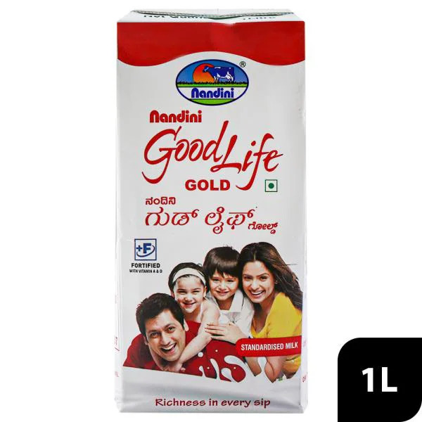 Nandini Good Life Gold Standardised Milk 1 L (Tetra Pak) - JioMart