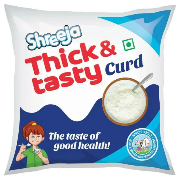 Shreeja Thick & Tasty Curd 500 g (Pouch) - JioMart