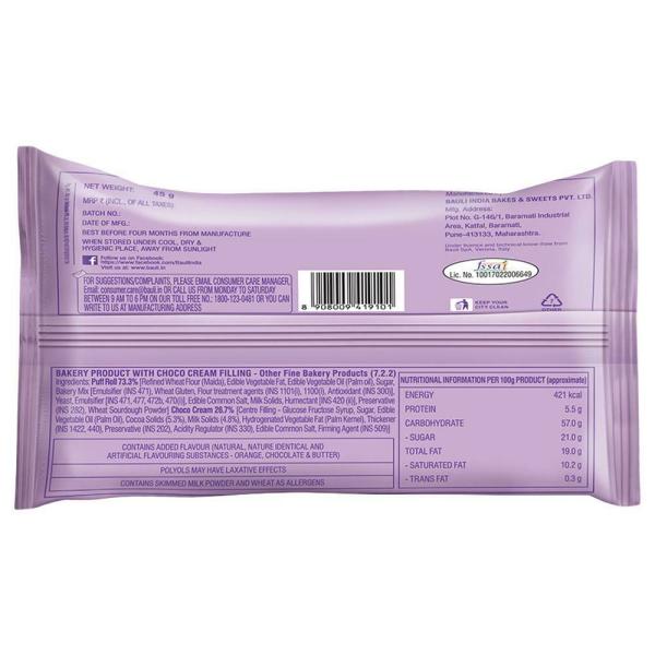 Bauli Moonfils Chocolate Veg Puff Rolls 45 g - JioMart