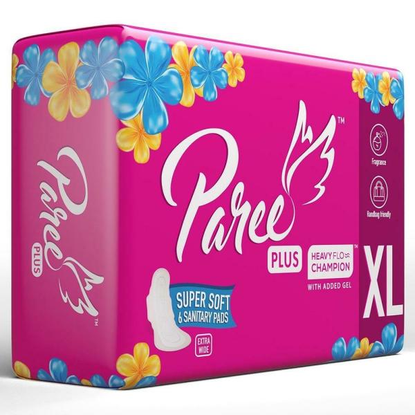Paree Plus Super Soft Sanitary Napkin with Wings (XL) 6 pads - JioMart