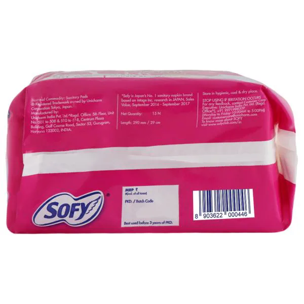 Sofy Bodyfit Sanitary Napkin with Wings (XL) 15 pads - JioMart