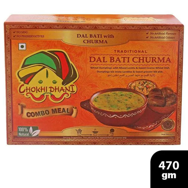 Chokhi Dhani Ready To Eat Daal Bati Churma 470 g - JioMart