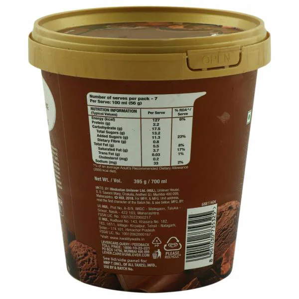 Kwality Wall's Darkly Divine Chocolate Sensation Ice Cream 700 ml (Tub ...