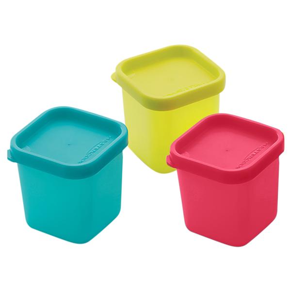 Mastercook Assorted Colour Square Plastic Container 100 ml (3 pcs ...