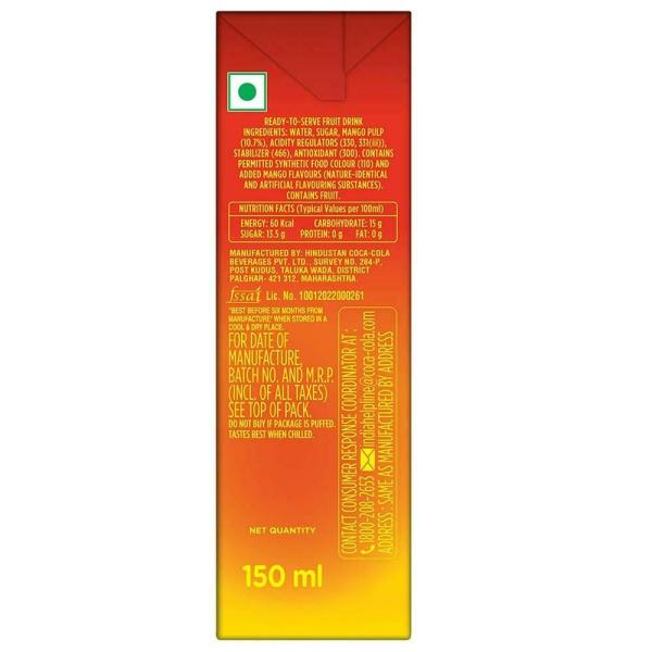 Maaza Refresh Mango Drink 150 ml - JioMart