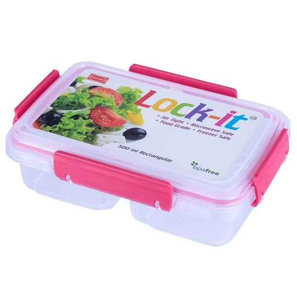 Polyset Lock It Assorted Rectangular Plastic Container with Partition ...