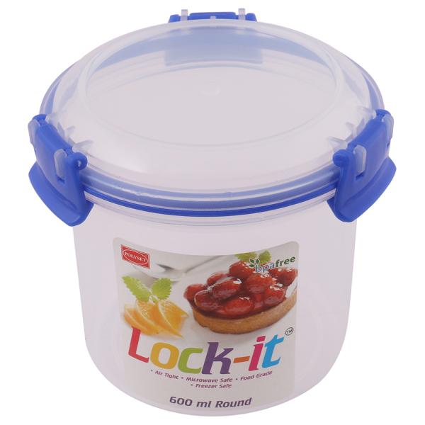 Polyset Lock It Assorted Colour Round Plastic Container 600 ml - JioMart