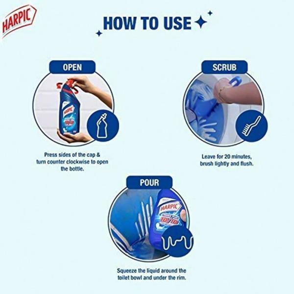 Harpic Power Plus Original Disinfectant Toilet Cleaner 600 ml (Pack of 3) - JioMart