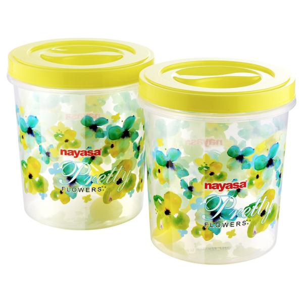 Nayasa Store In Deluxe 25 Yellow Plastic Container 1.5 L (Set of 2 ...