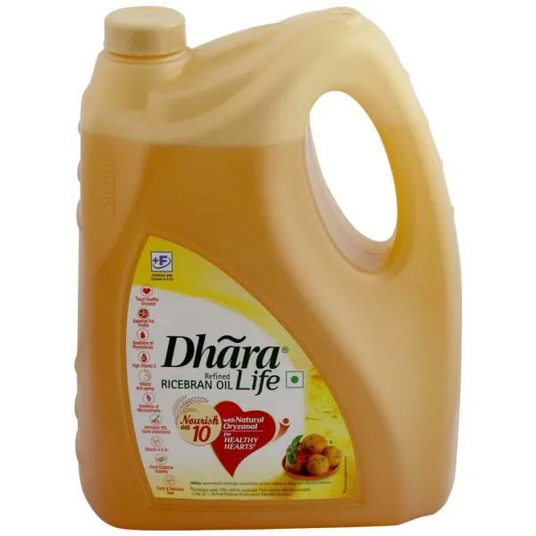 Dhara Life Refined Rice Bran Oil 5 L - JioMart