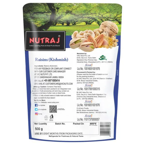 Nutraj Raisins / Kishmish 500 g - JioMart