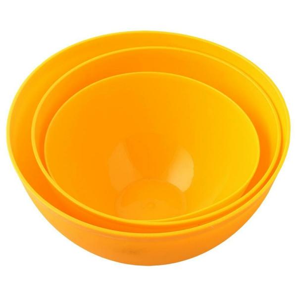 Saaj Nova Plastic Yellow Mixing Bowl 500+600+700 ml (Set of 3) - JioMart