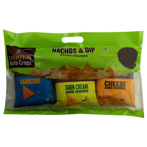 Cornitos Nacho Crisps 90 g (Pack of 3) with Dip - JioMart