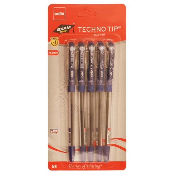 Bic Cello 0.6 mm Techno Tip Blue Ballpoint Pen (Pack of 5) - JioMart