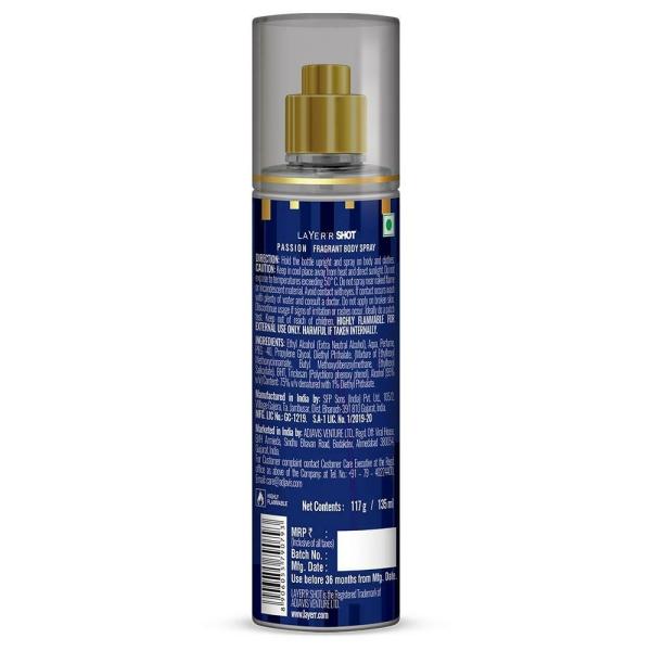 Layer'r Shot Passion Body Spray 135 ml - JioMart