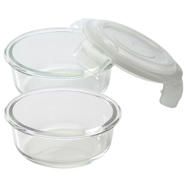 Borosil Microwavable Round Flat Glass Lunch Box 400 ml (Set of 2) - JioMart