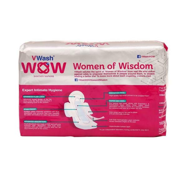 Vwash Wow Maxi Sanitary Napkin with Wings (Regular) 16 pads - JioMart