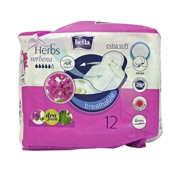 Bella Herbs Verbena Extra Soft Deo Fresh Sanitary Napkin with Wings 12 ...