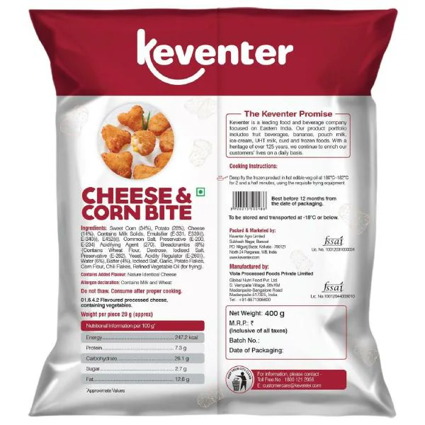 Keventer Cheese & Corn Bite 400 g - JioMart