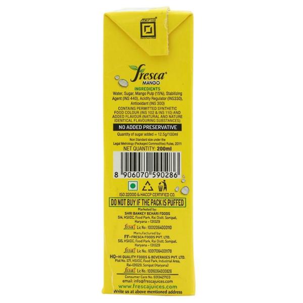 Fresca Mango Orchard Fresh Juice 200 ml - JioMart