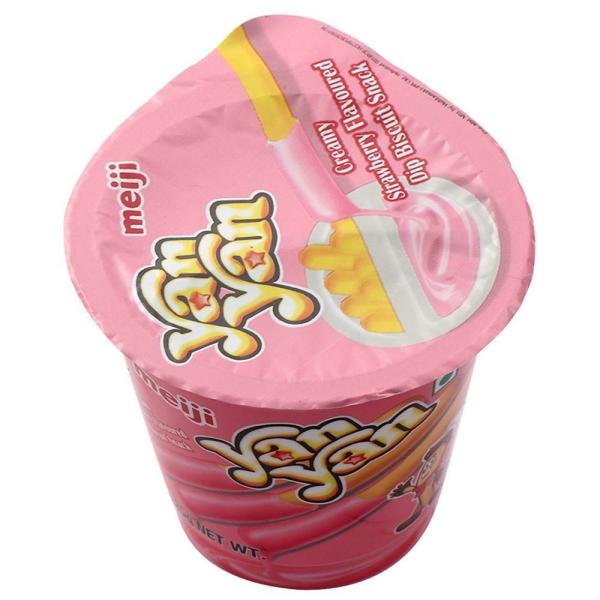 Meiji Yan Yan Creamy Strawberry Dip Biscuit Snack 25 g - JioMart