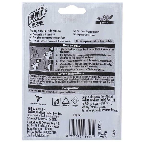 Harpic Hygenic Citrus Toilet Rim Block 26 g - JioMart