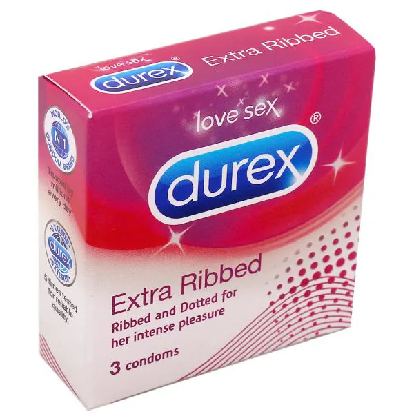 Durex Extra Ribbed Condoms 3 pcs - JioMart