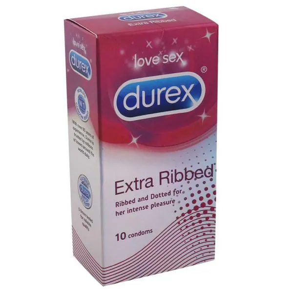 Durex Extra Ribbed Condoms 10 pcs - JioMart