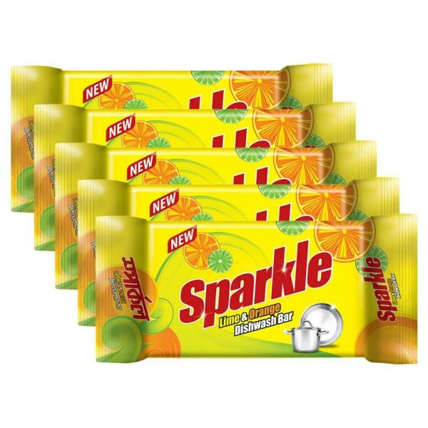 Sparkle Lime & Orange Dishwash Bar 150 g (Buy 4 Get 1 Free) - JioMart