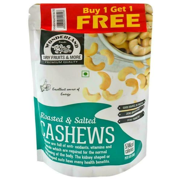 Wonderland Foods Premium Roasted & Salted Cashews 400 g (Pack of 2) - JioMart