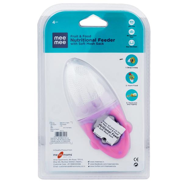 Mee Mee Pink Purple Fruit & Food Nutritional Feeder (4 months +) - JioMart
